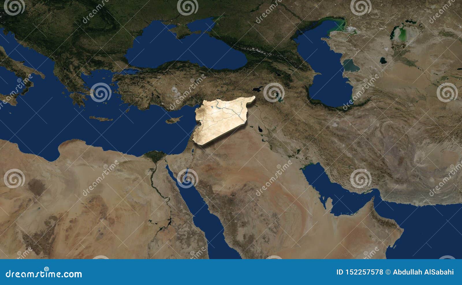 Syria Map 3D Rendering Syrian Arab Republic Stock Illustration ...