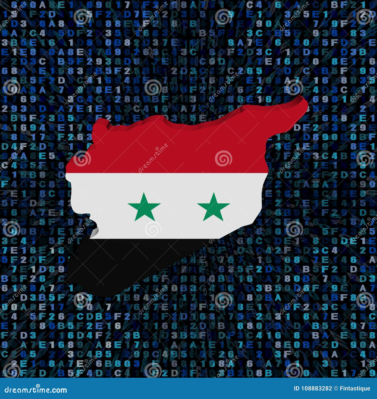 Syria Map Flag on Hex Code Illustration Stock Illustration ...