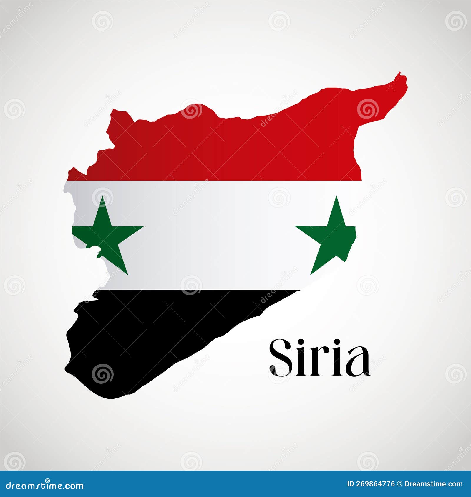 Syria map with flag stock vector. Illustration of world - 269864776