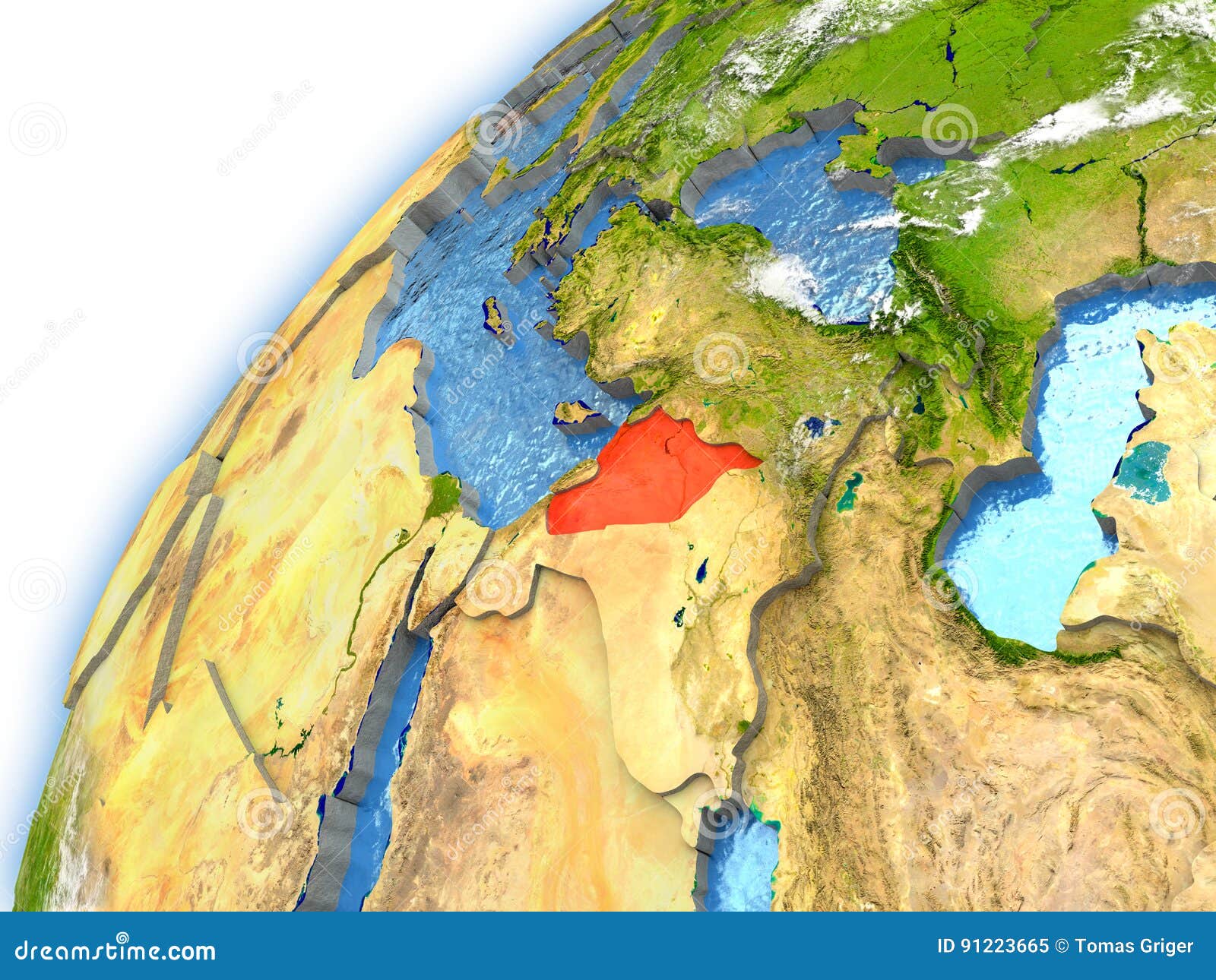 Syria on Model of Planet Earth Stock Illustration - Illustration of ...