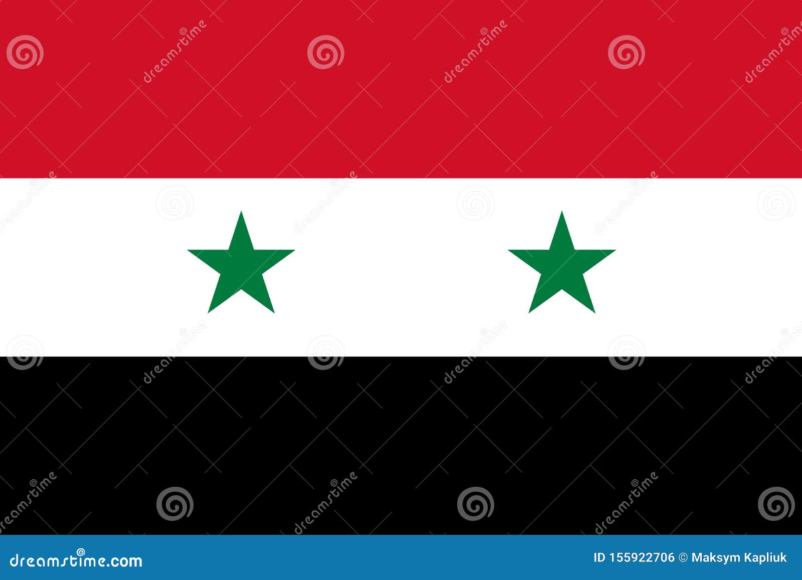 Syria National Flag. Vector Illustration. Damascus Stock Vector ...
