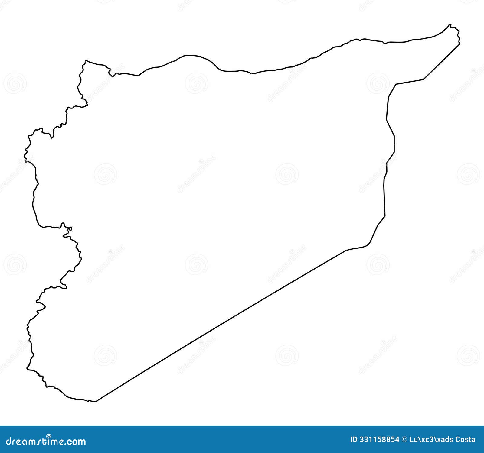 Syria Outline Of Map On Background Of National Flag Vector Illustration ...