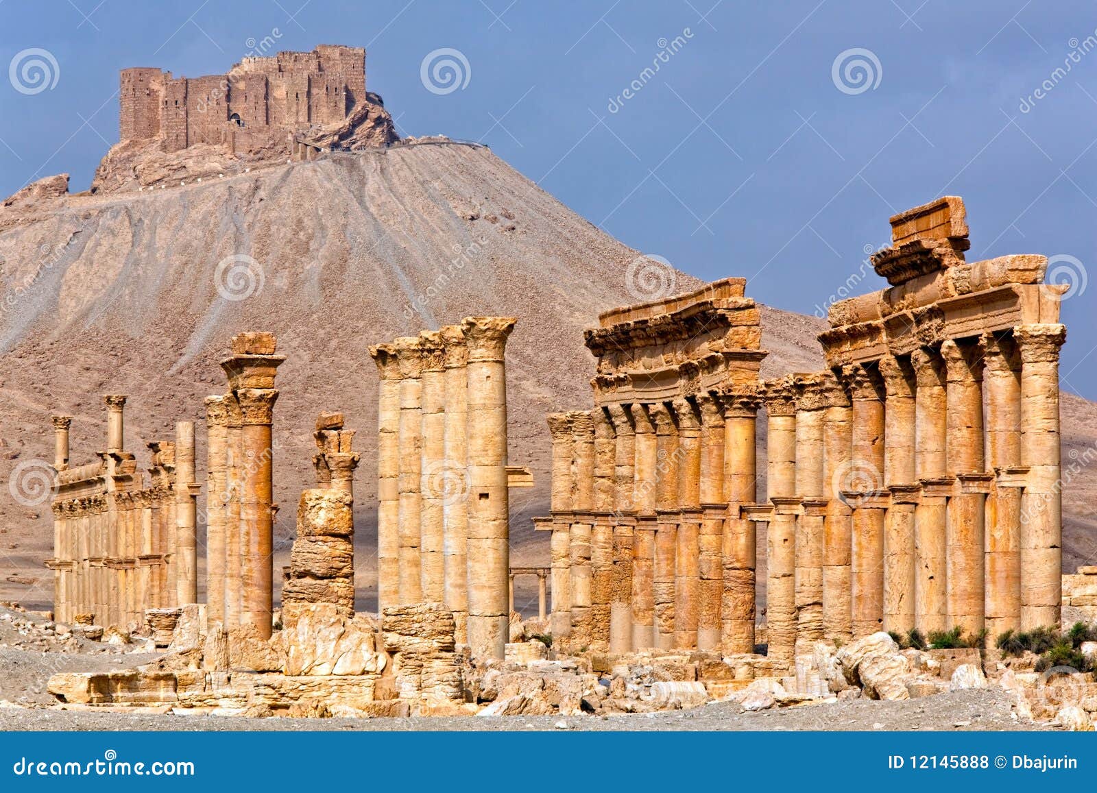 Syria - Palmyra (Tadmor) stock photo. Image of hill, monumental - 12145888