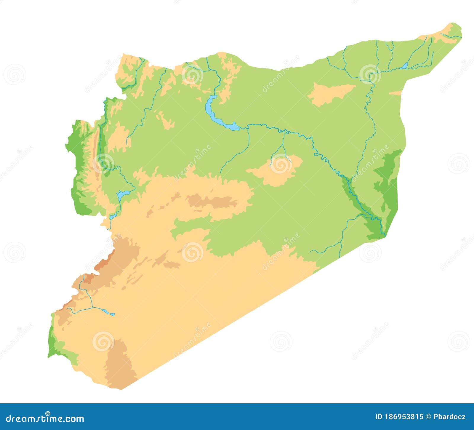 Detailed Map Of Syria On A White Background. Syria Highly Detailed ...