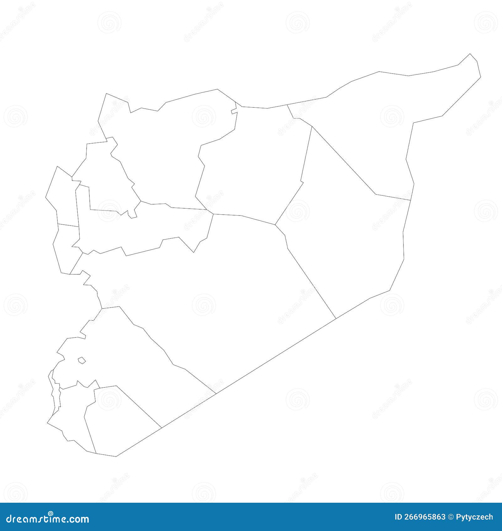 Syria Political Map Of Administrative Divisions Stock Photo ...