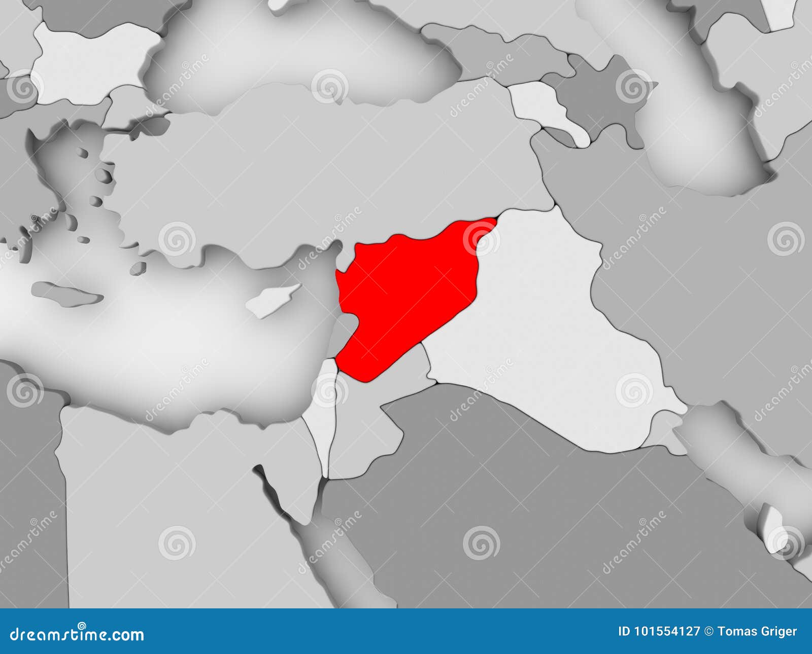 Map of Syria stock illustration. Illustration of render - 101554127