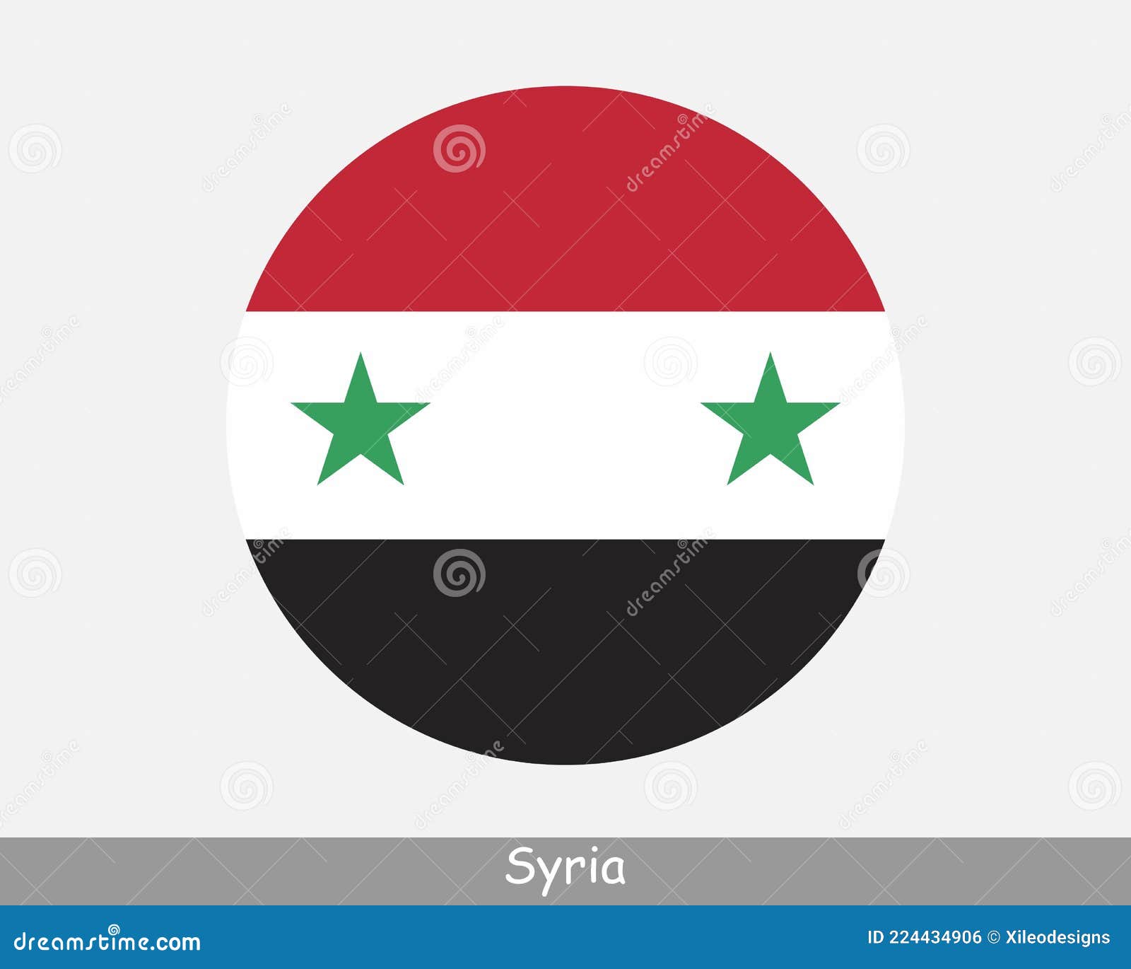 Syria Round Circle Flag. Syrian Circular Button Banner Icon Stock Vector - Illustration of ...