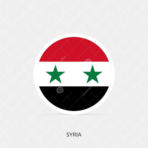 Syria Round Flag Icon with Shadow Stock Vector - Illustration of ...