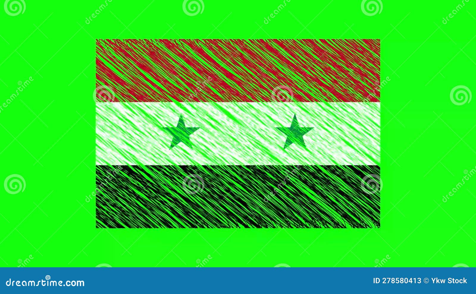 Syria Scribble Animation on Green Screen Background. Looping Seamless ...