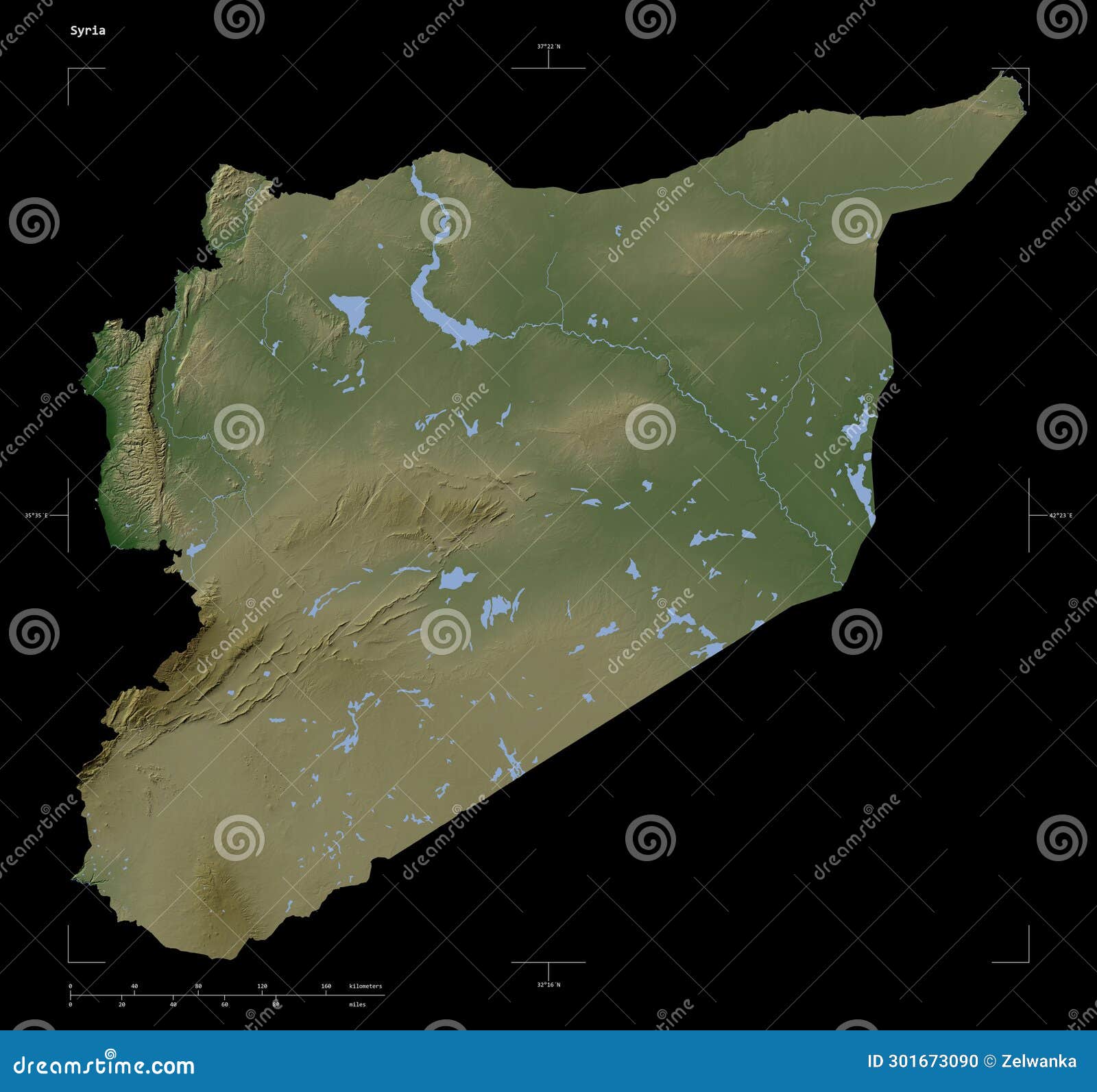 Syria shape on black. Pale stock illustration. Illustration of scale ...