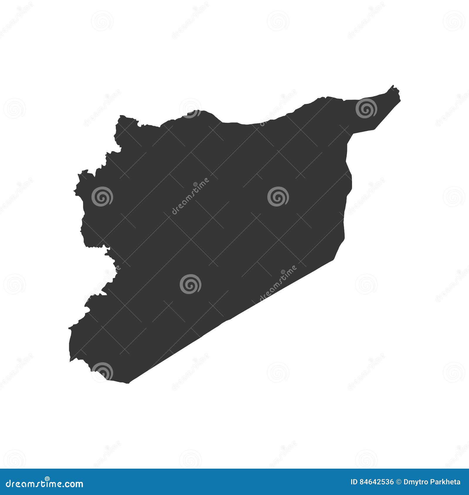 Syrian Arab Republic Map Silhouette Stock Vector - Illustration of ...