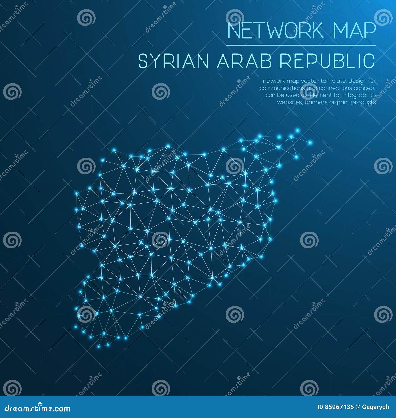 Syrian Arab Republic Network Map. Stock Vector - Illustration of ...