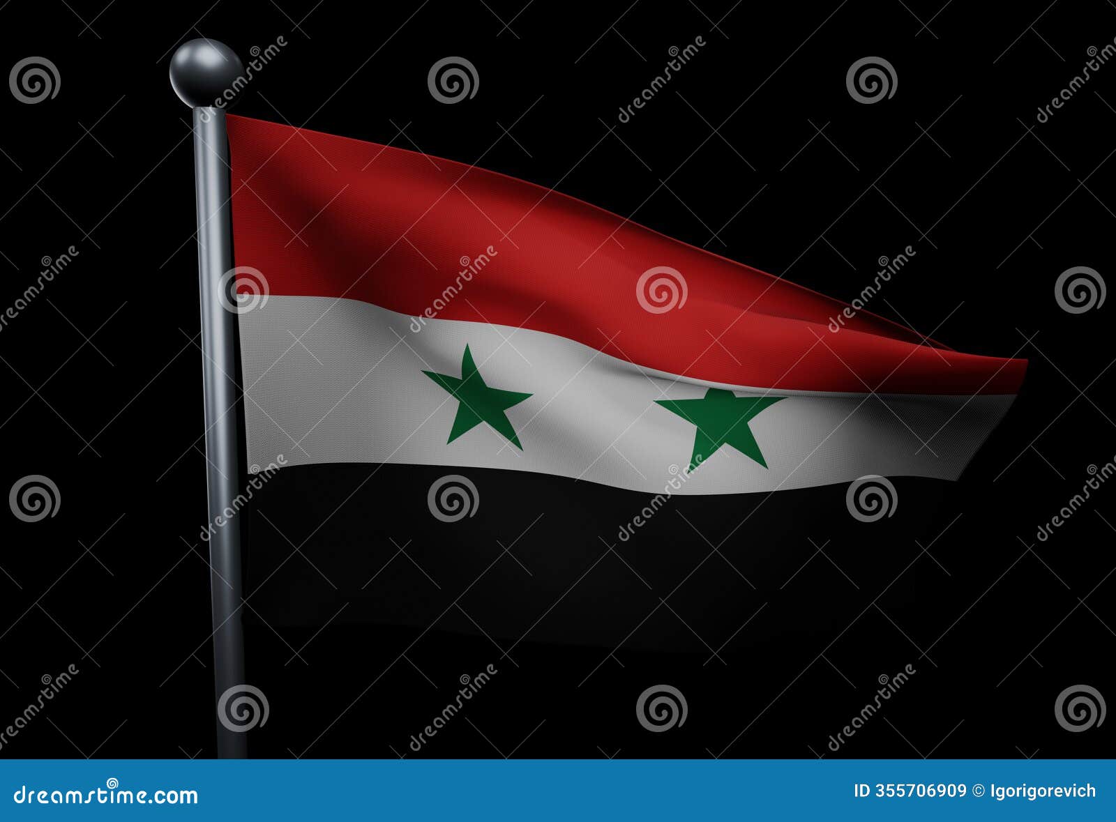 Syrian flag stock illustration. Illustration of satin - 355706909
