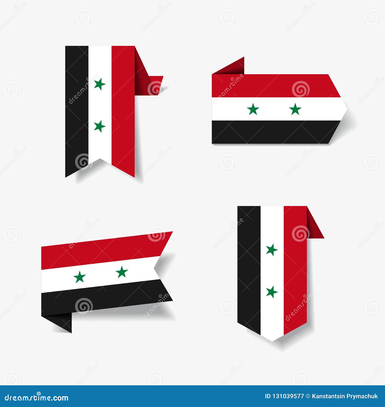 Syrian Flag Stickers and Labels. Vector Illustration. Stock Vector ...