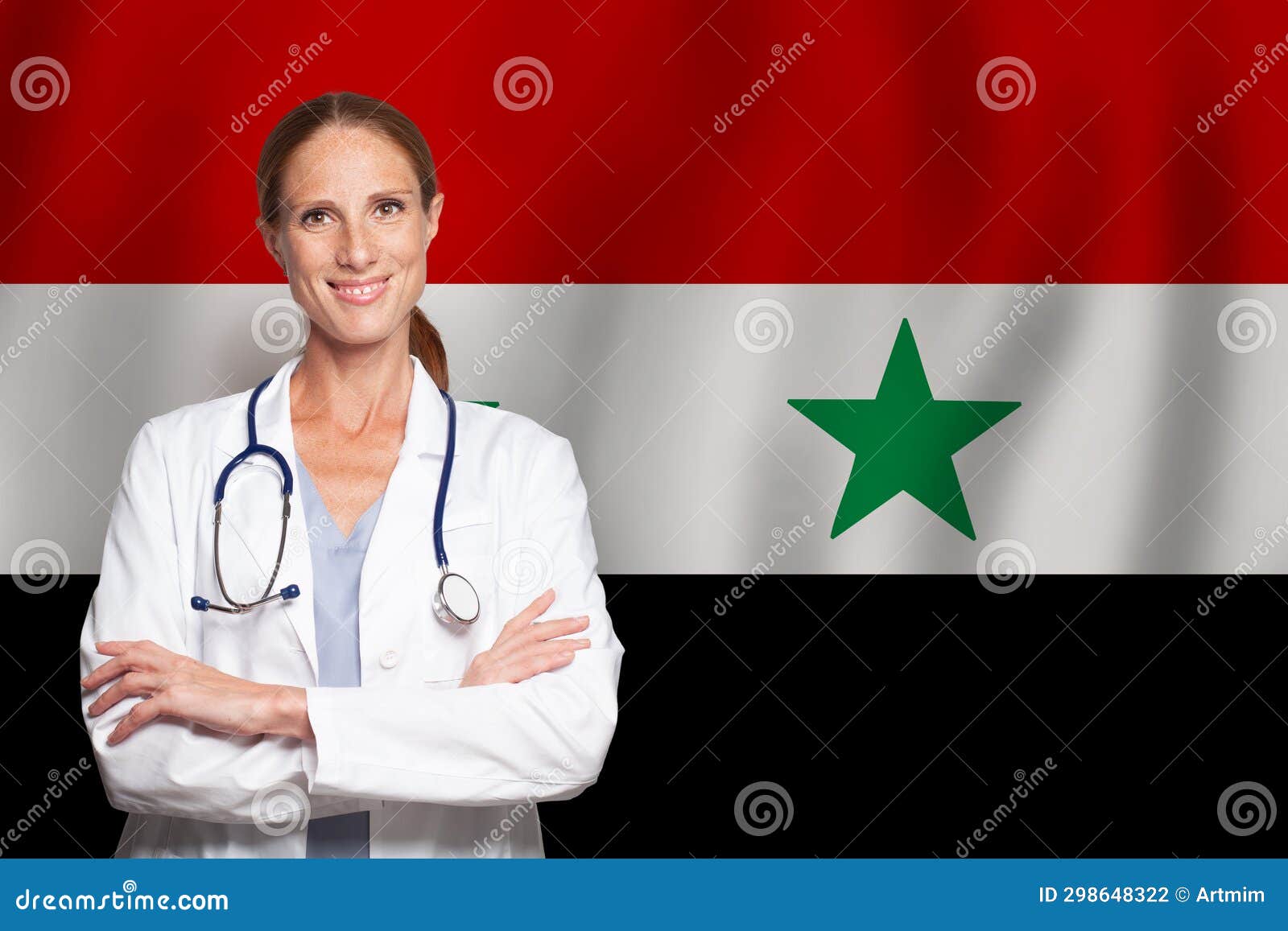 Syrian General Practitioner Doctor Gp on the Flag of Syria Stock Photo ...