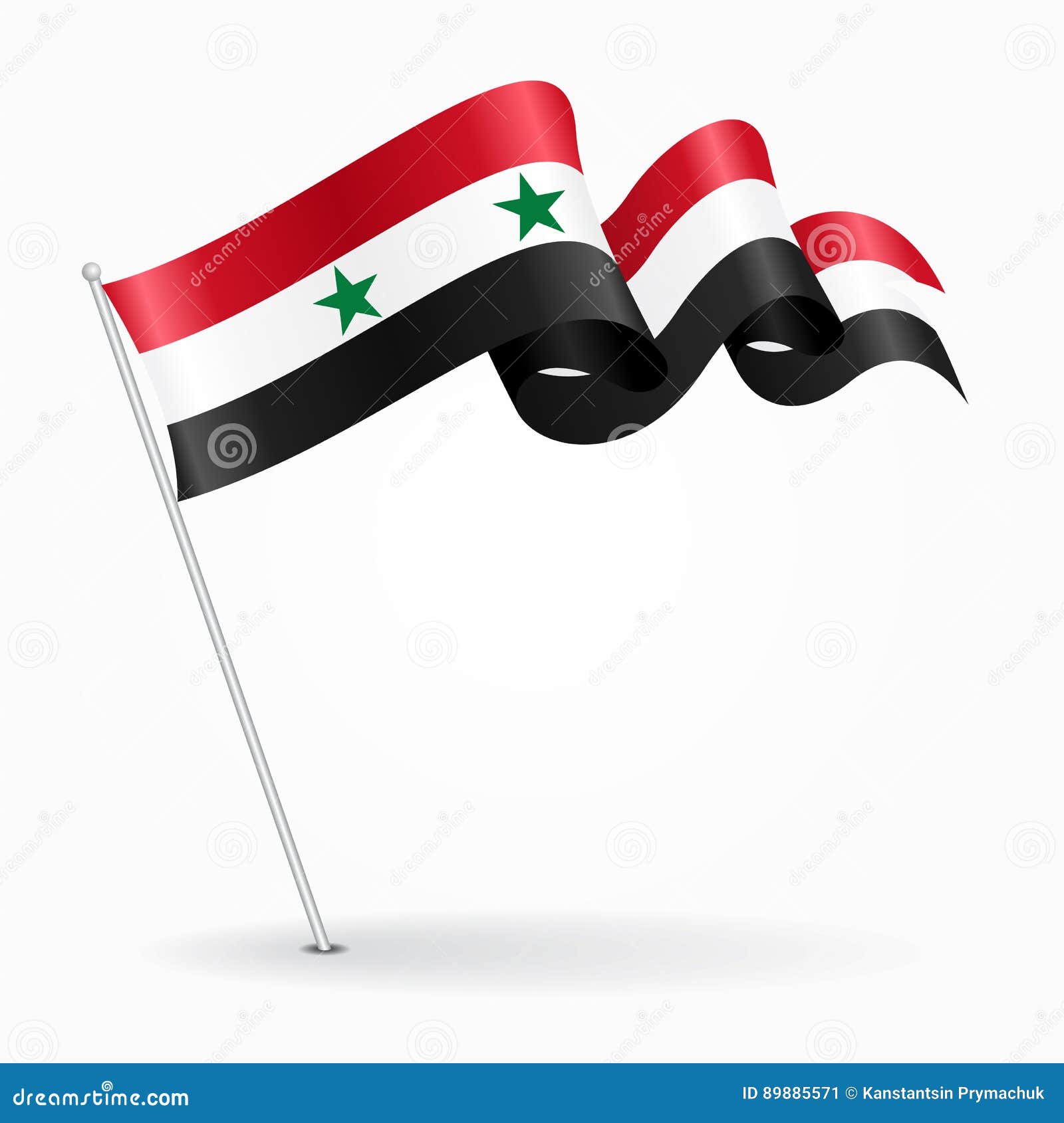 Syrian Pin Wavy Flag. Vector Illustration. Stock Vector - Illustration ...