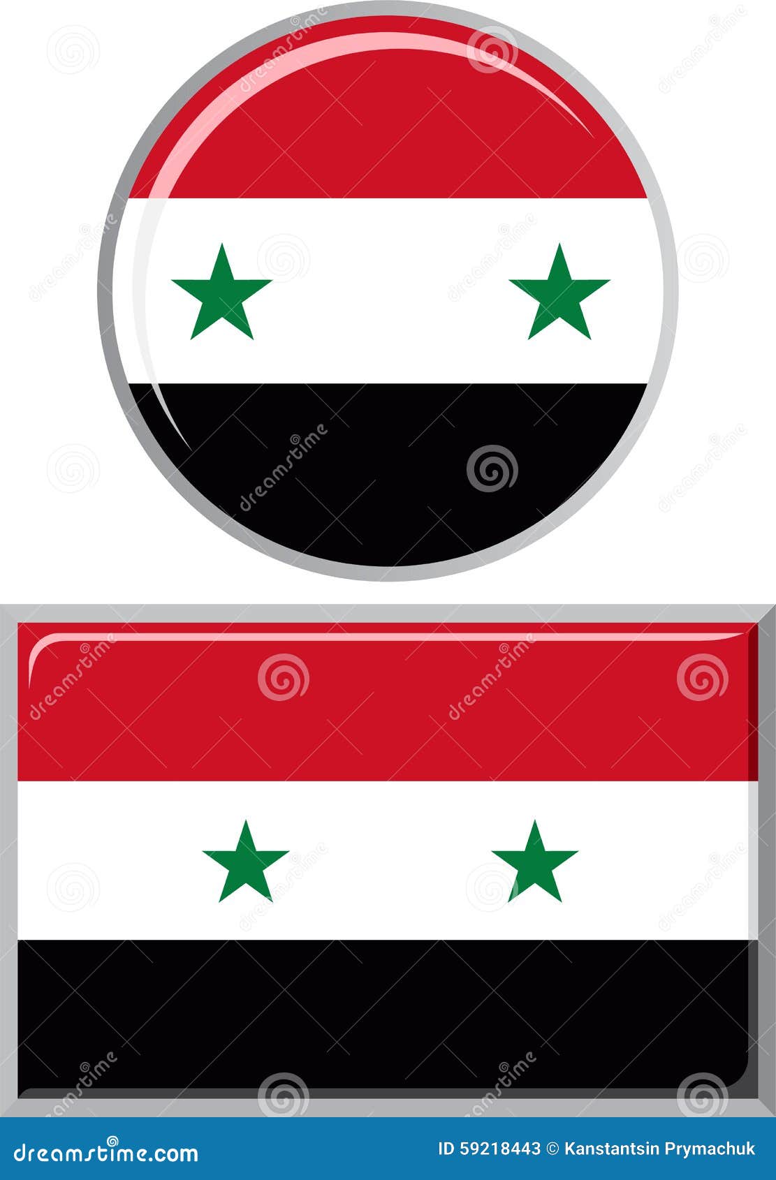Syrian Round and Square Icon Flag. Vector Stock Vector - Illustration ...
