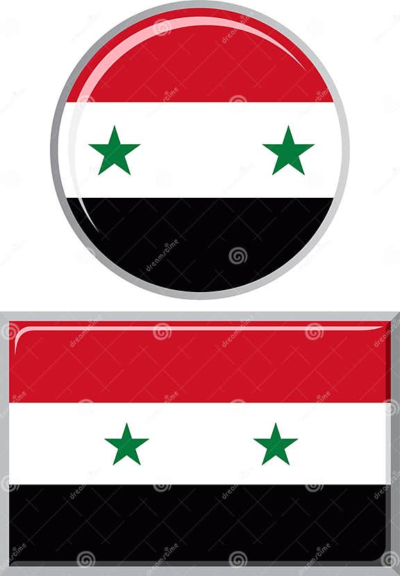 Syrian Round and Square Icon Flag. Vector Stock Vector - Illustration ...