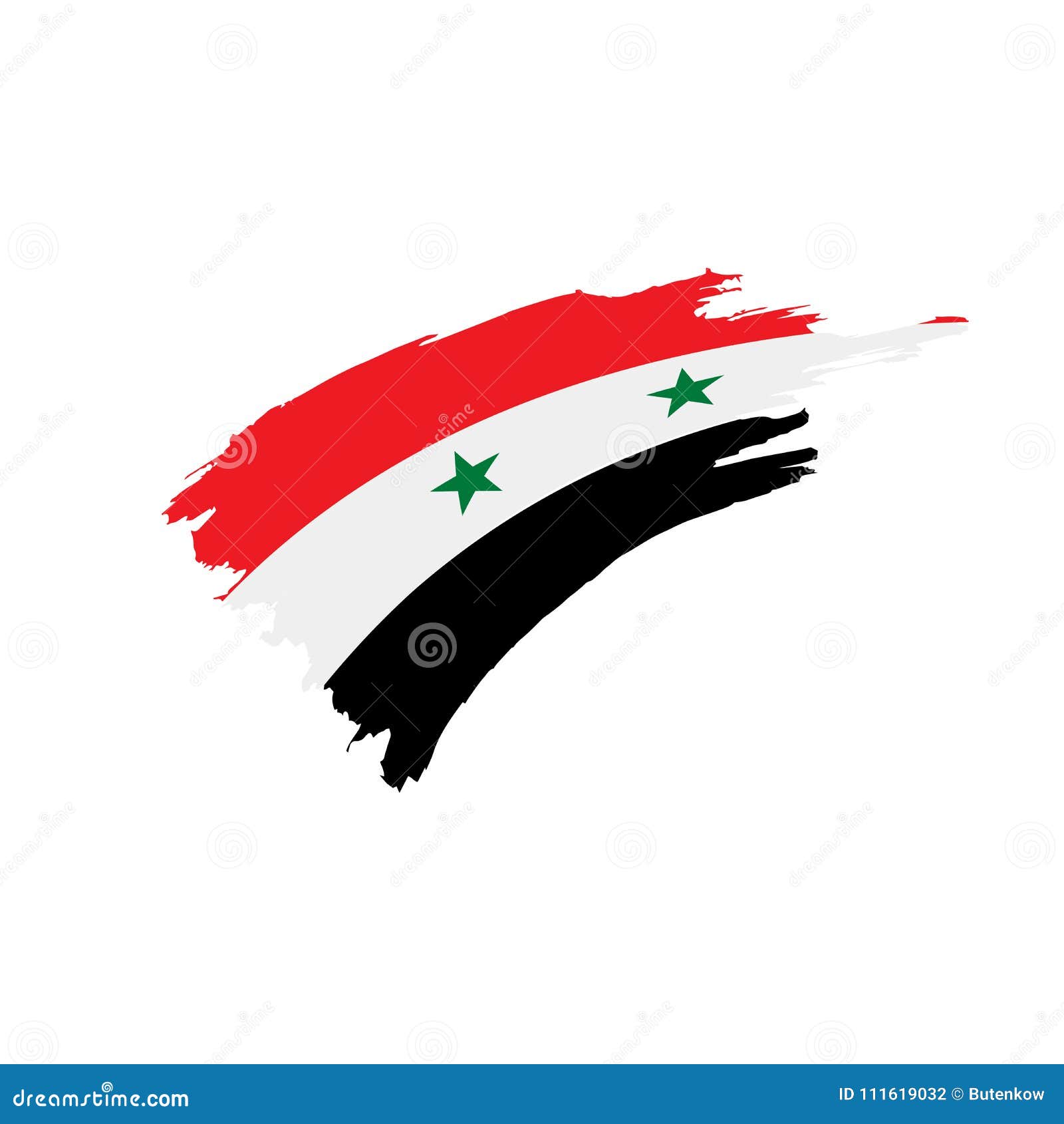Syrien-Flagge, Vektorillustration Vektor Abbildung - Illustration von ...