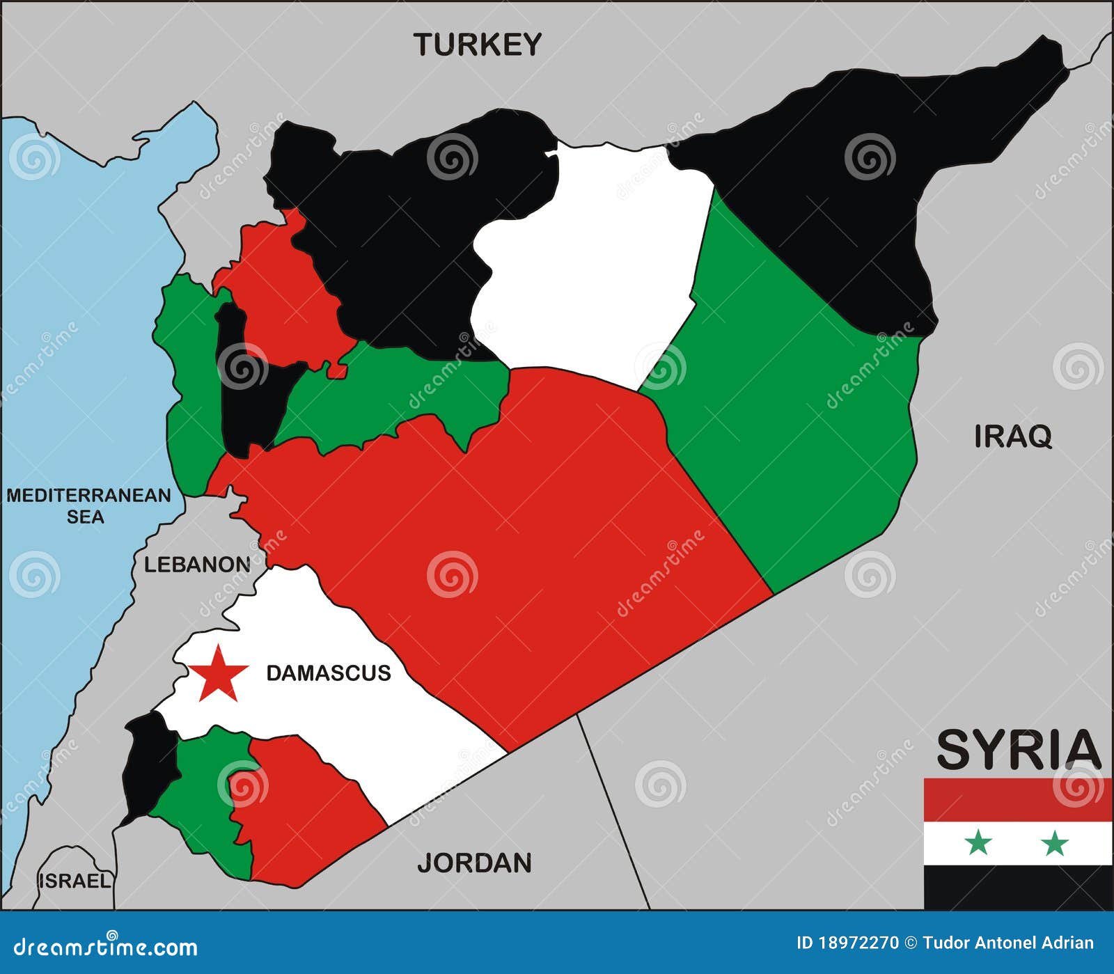 Syrien-Karte stock abbildung. Illustration von nation - 18972270