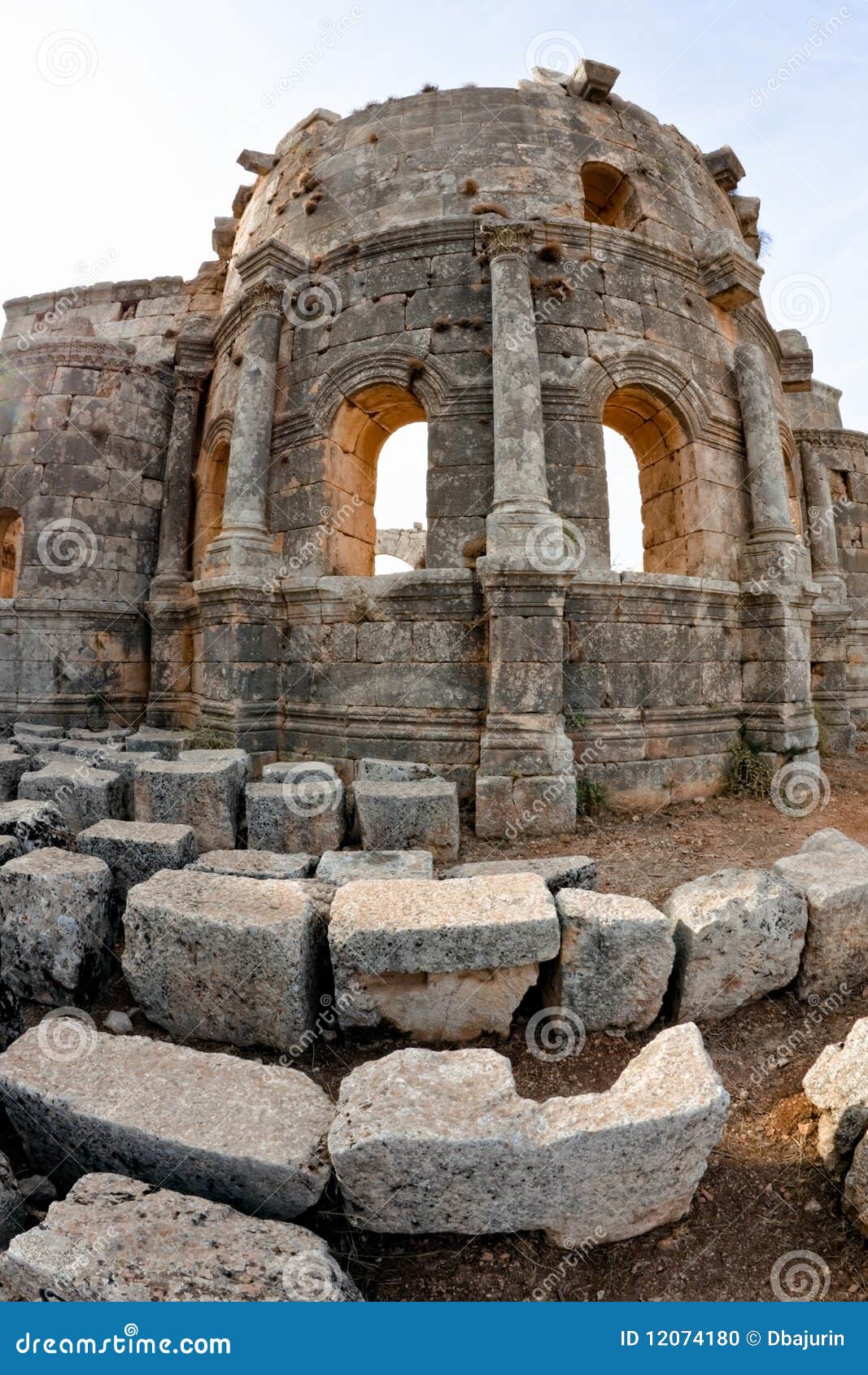 Syrien - Kirche Von Str. Simeon - Qal'a Sim'an Stockfoto - Bild von ...