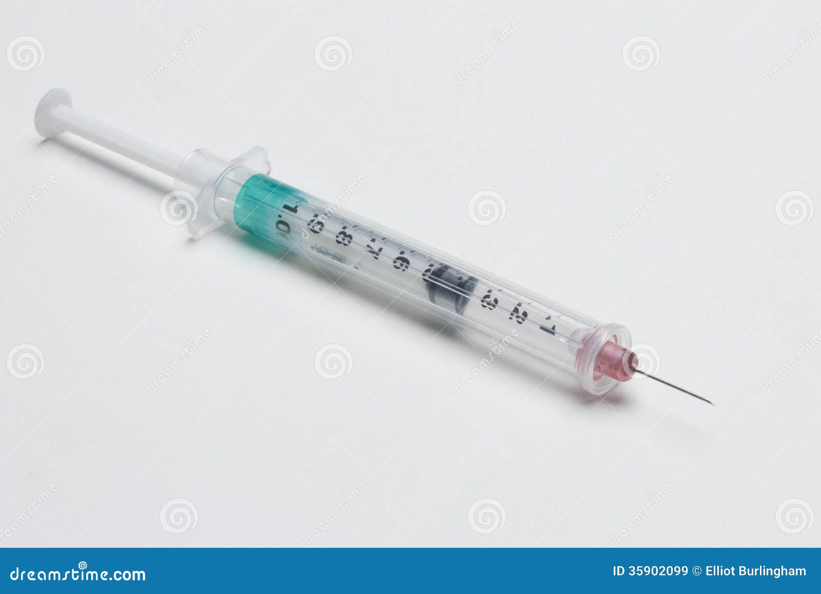Syringe Against White Background, Horizontal Stock Image - Image of ...