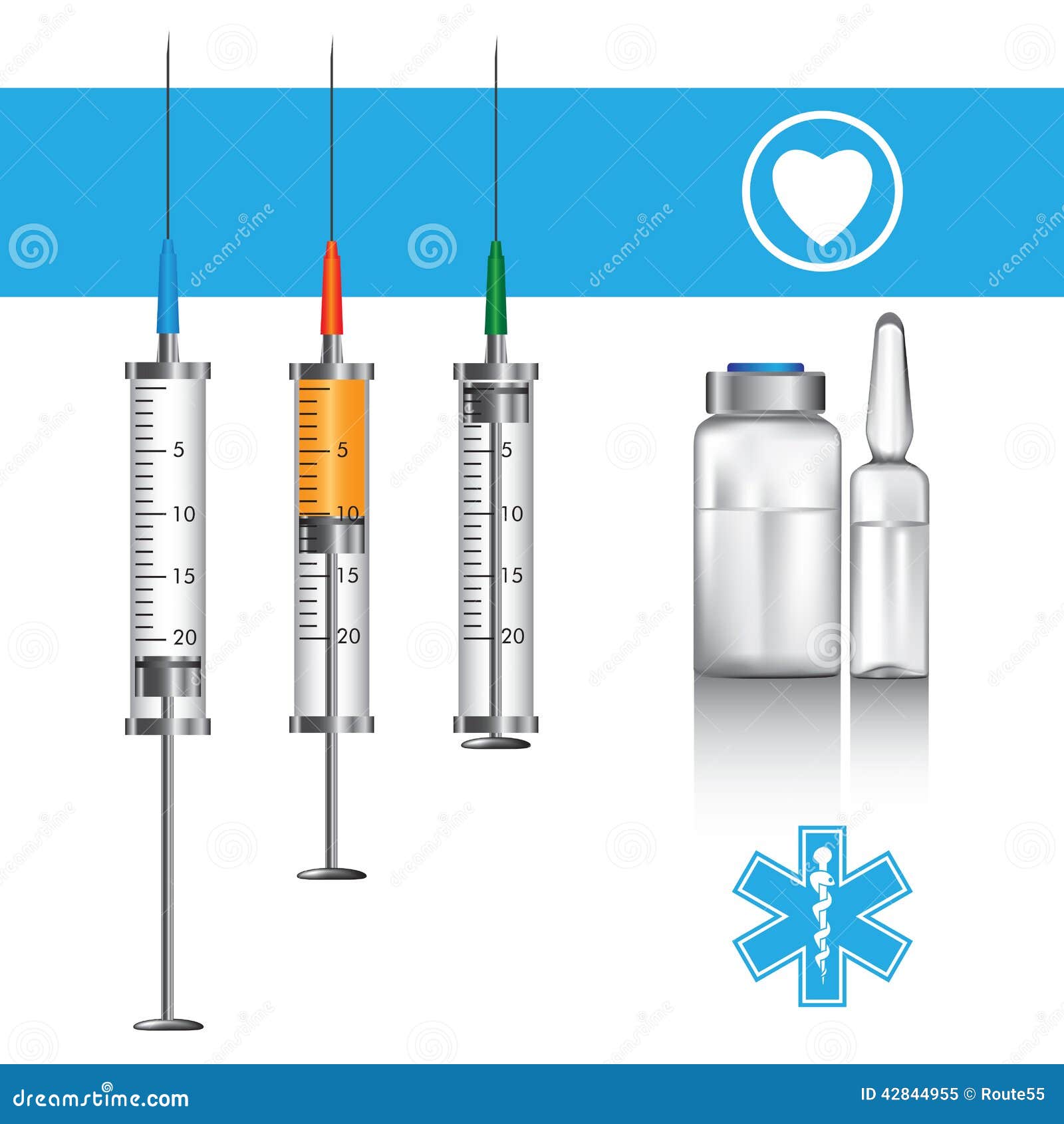 Syringe And Ampules Vaccine Or First Aid Concept Vector Illustration ...