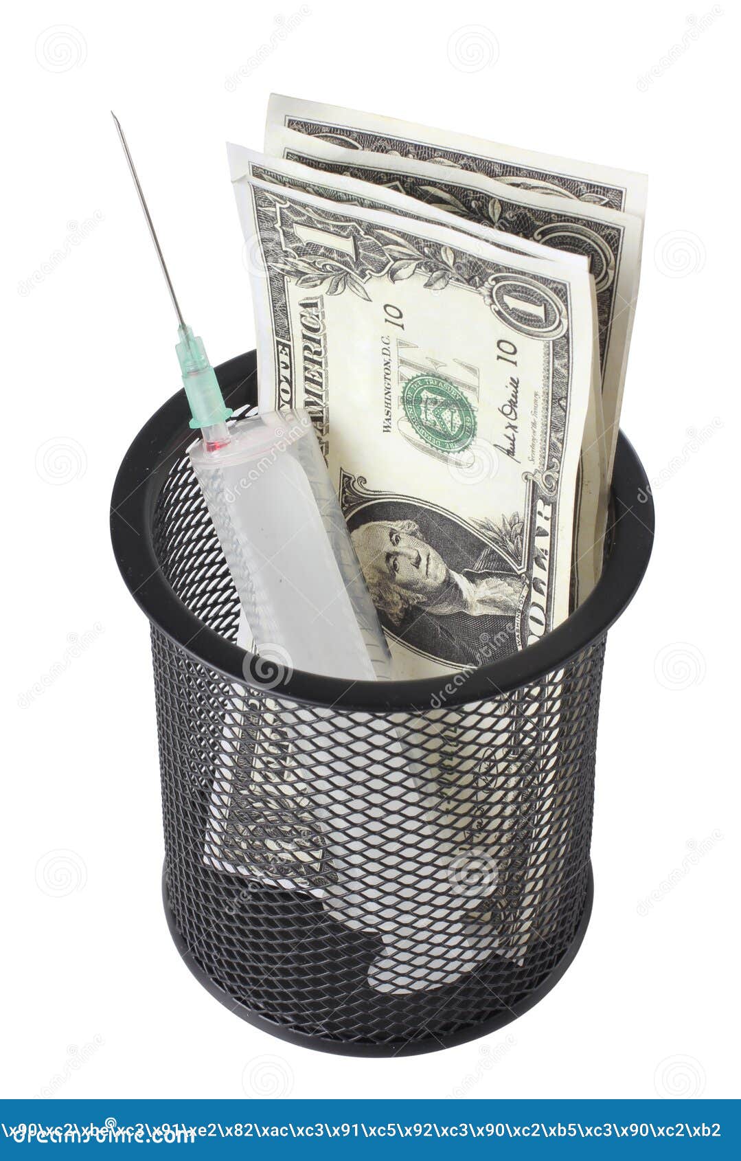 Syringe on basket stock image. Image of economy, credit - 23107433