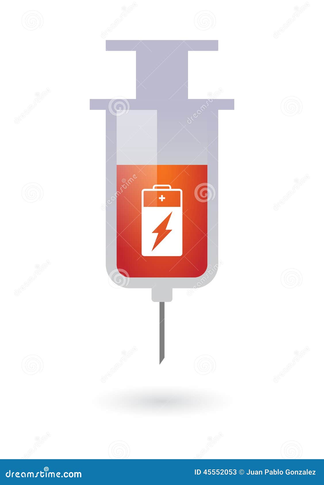 Syringe with a battery stock illustration. Illustration of medication ...