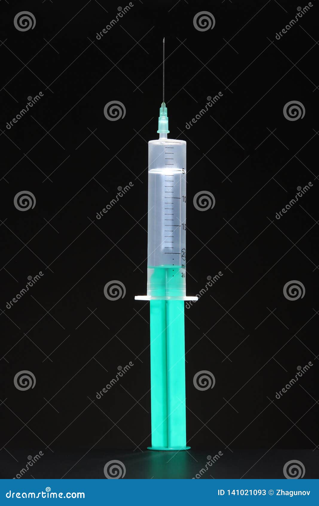 Syringe on Black Background Stock Image - Image of glass, needles ...