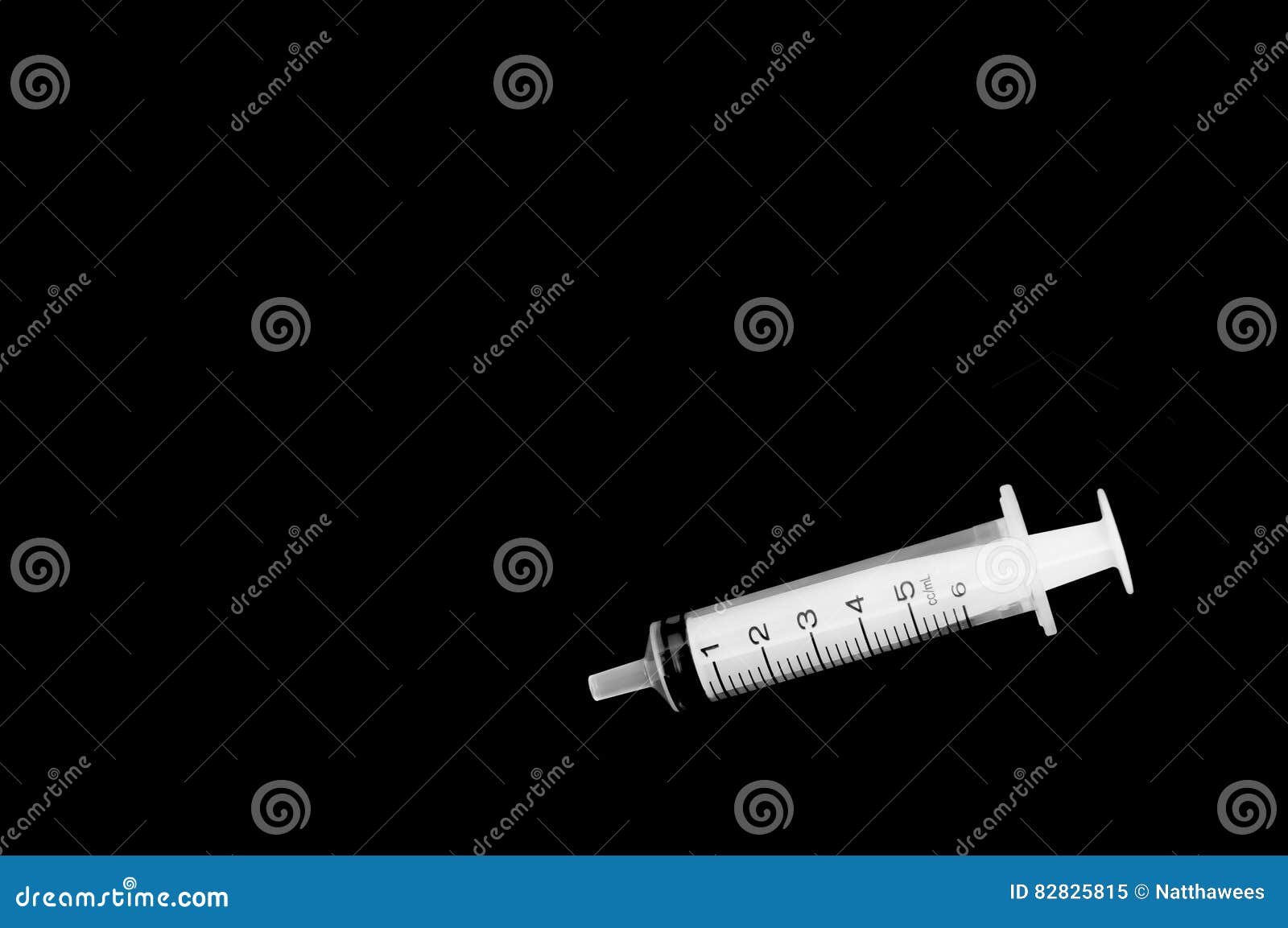 Syringe on Black Background Isolate Stock Image - Image of equipment ...