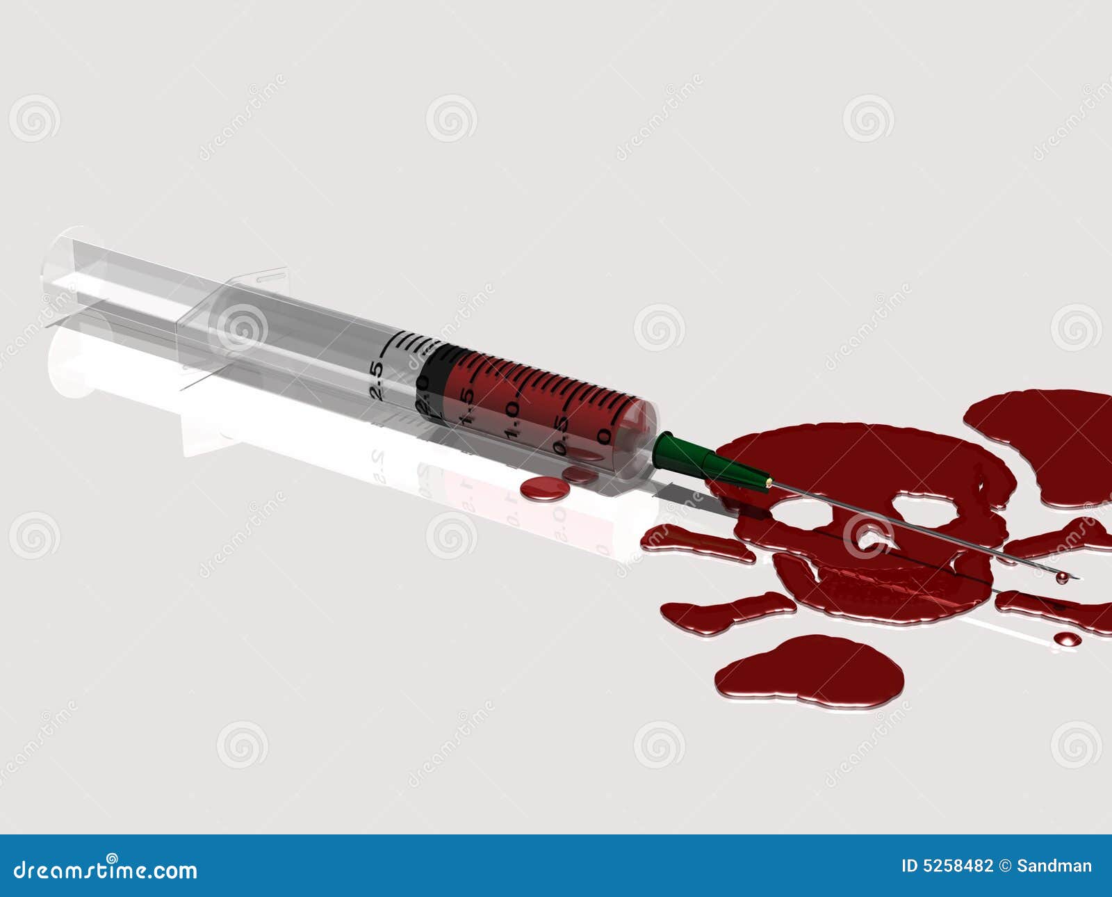 Syringe with blood 2 stock illustration. Illustration of danger - 5258482