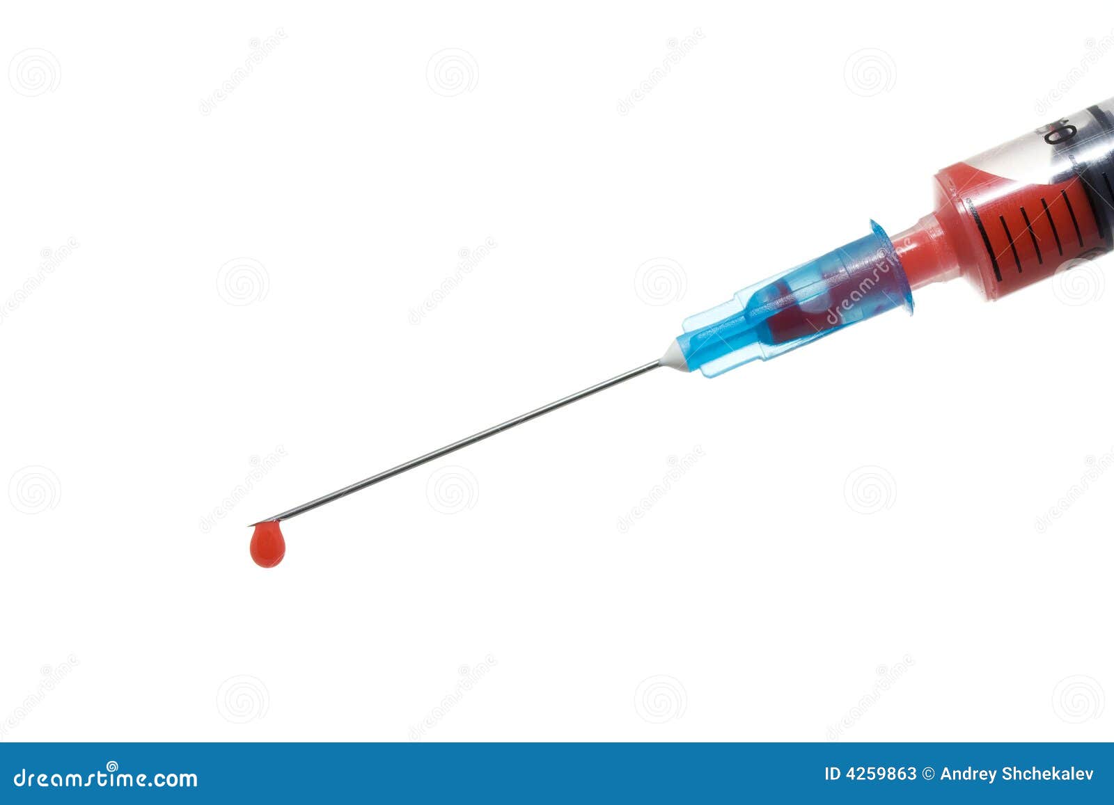 Syringe with blood drop stock image. Image of laboratory - 4259863