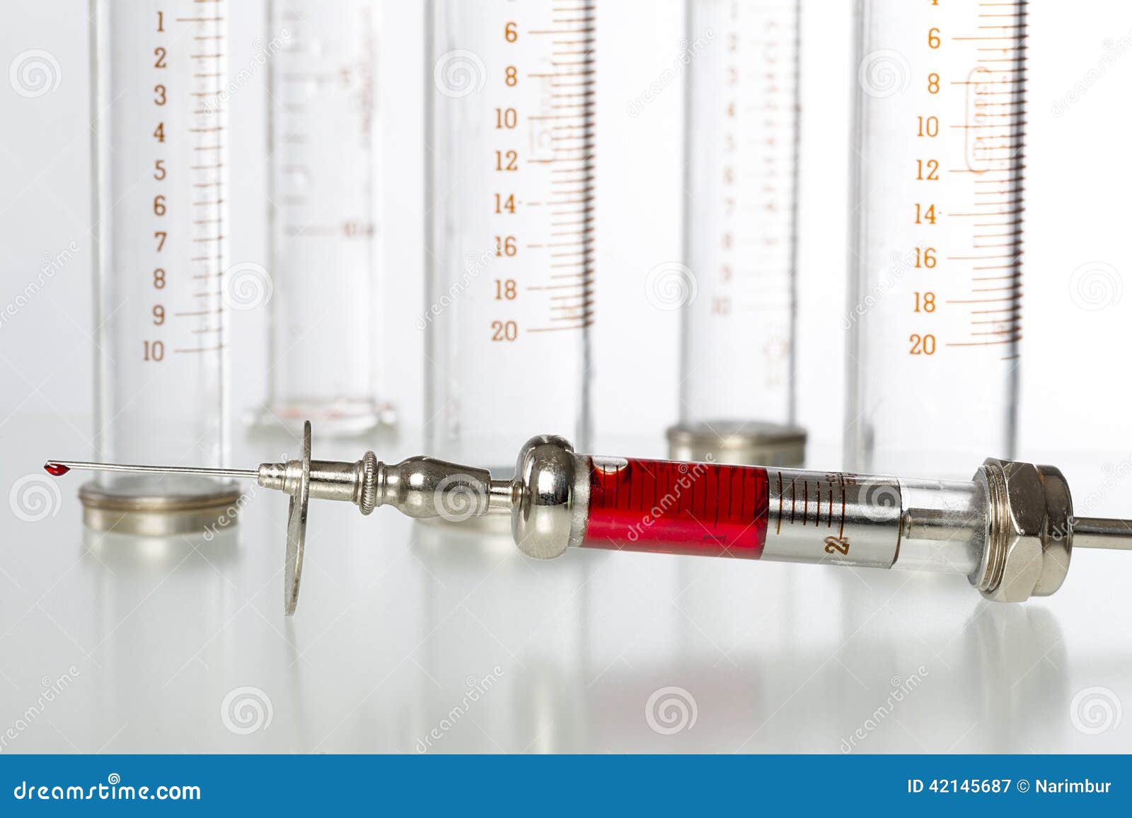 Syringe With Blood And Empty Glass Syringes Stock Image | CartoonDealer ...