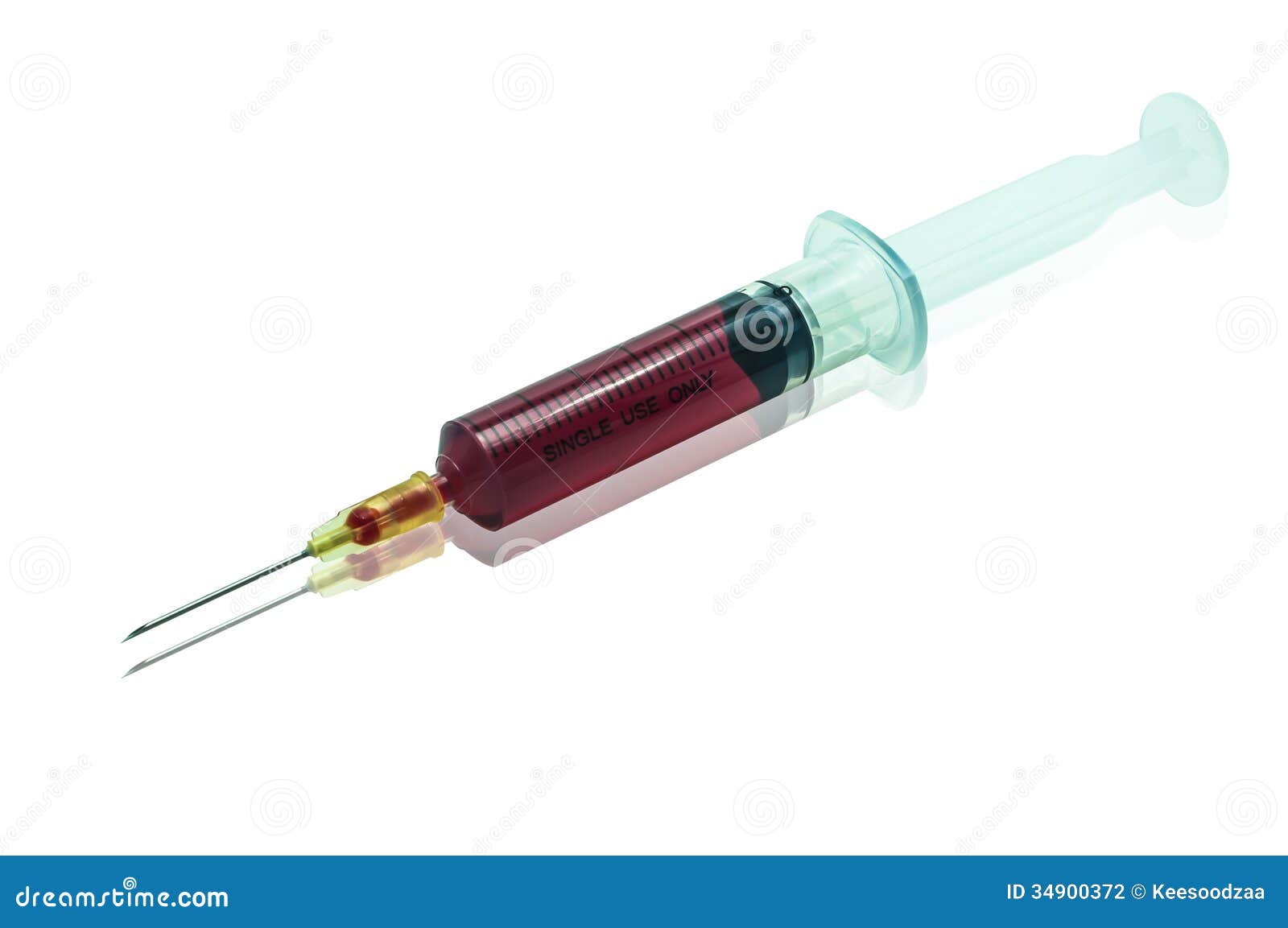 Syringe with blood stock photo. Image of background, cure - 34900372