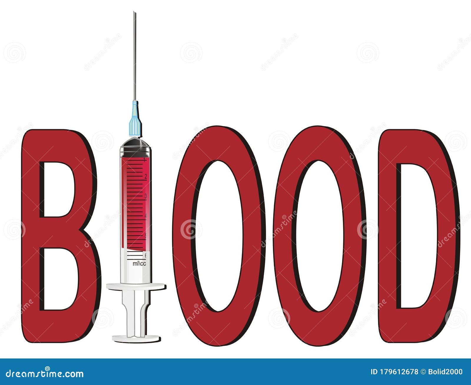 Syringe and blood stock illustration. Illustration of ampoule - 179612678