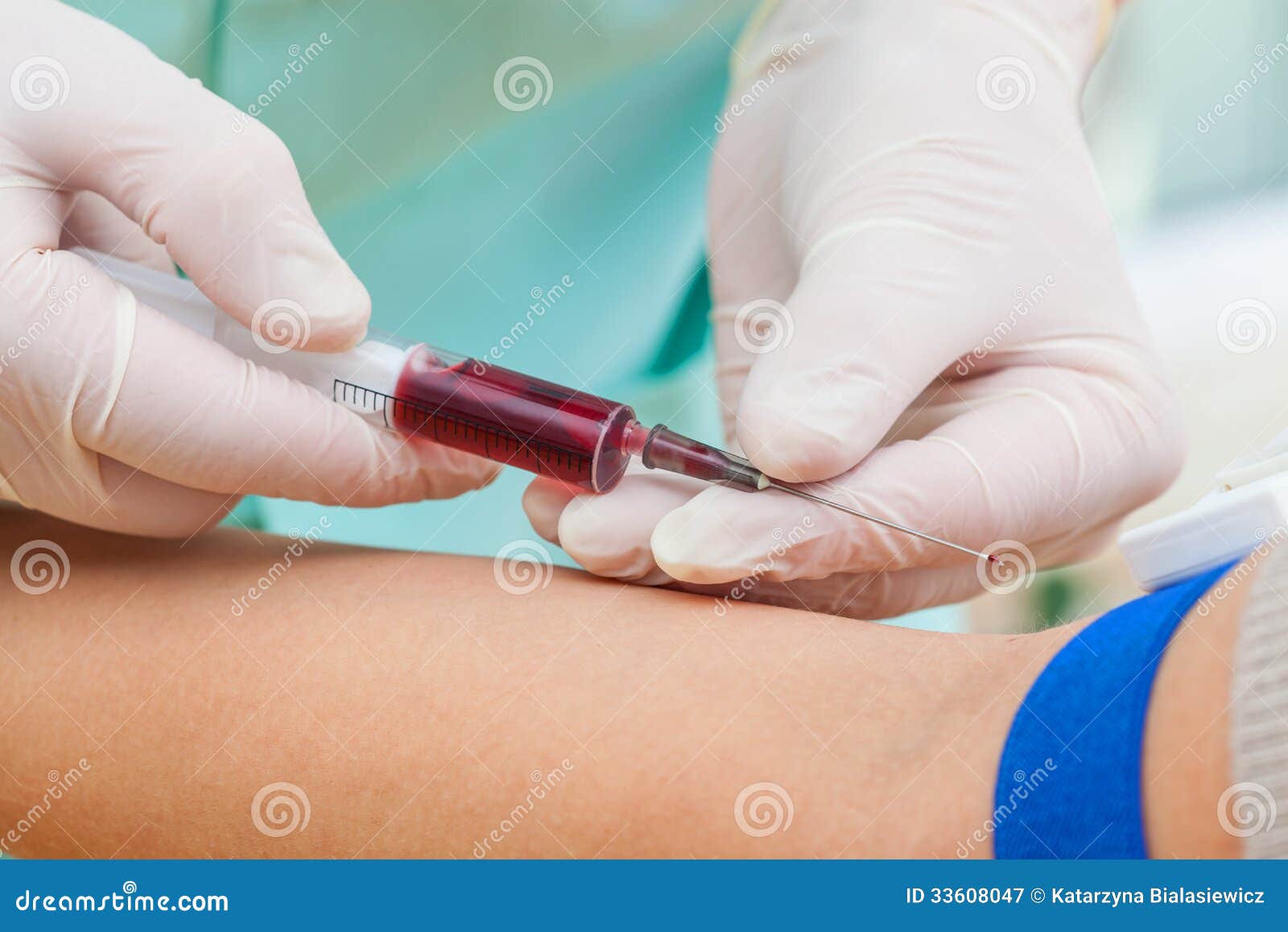 Syringe with blood sample stock image. Image of medical - 33608047