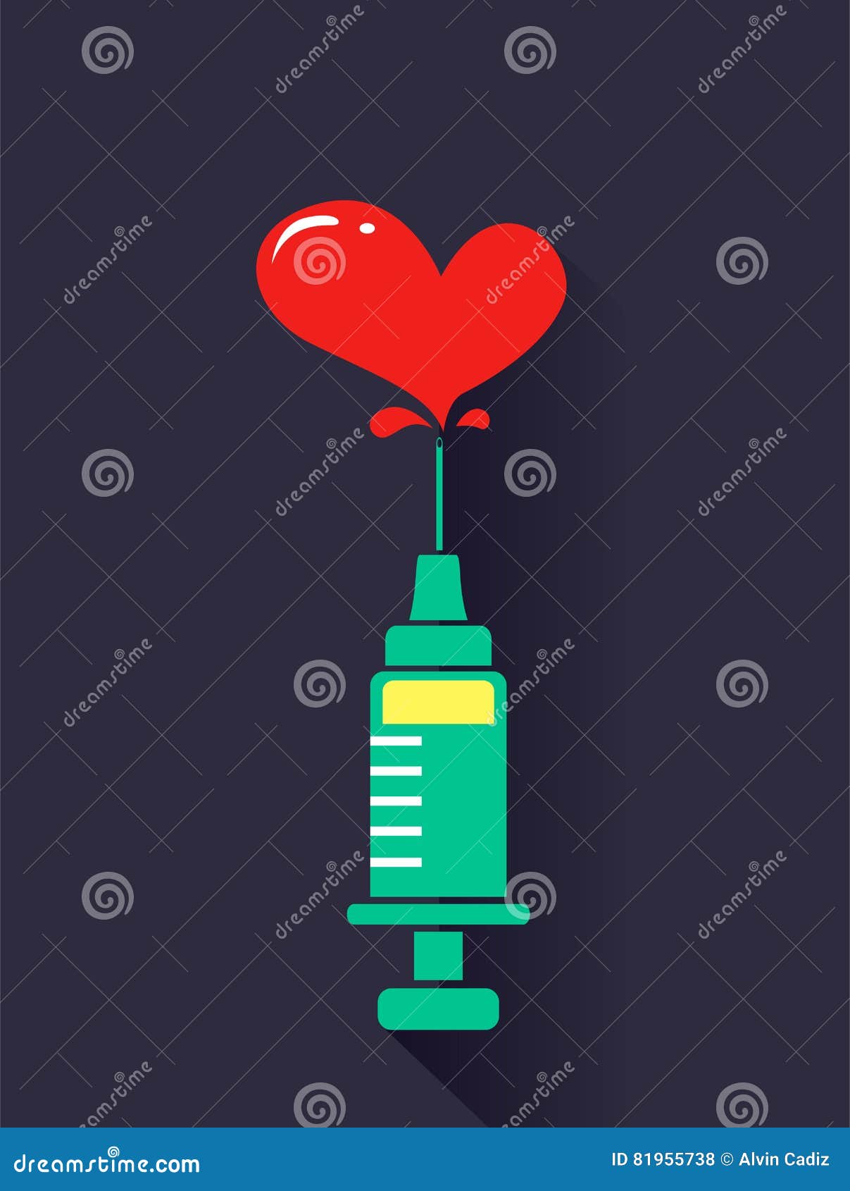 Syringe For Blood Sampling From Vein With Drops. Line Art Logo Of ...