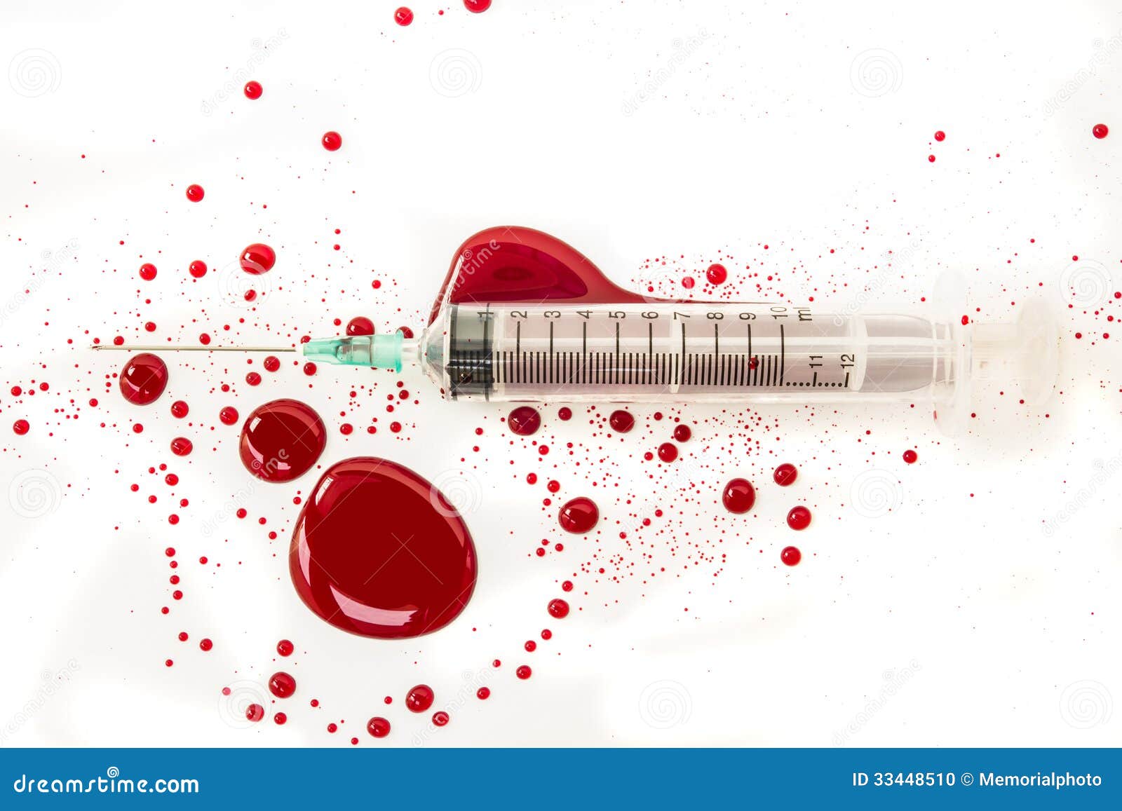 Syringe with blood splash stock photo. Image of heal - 33448510