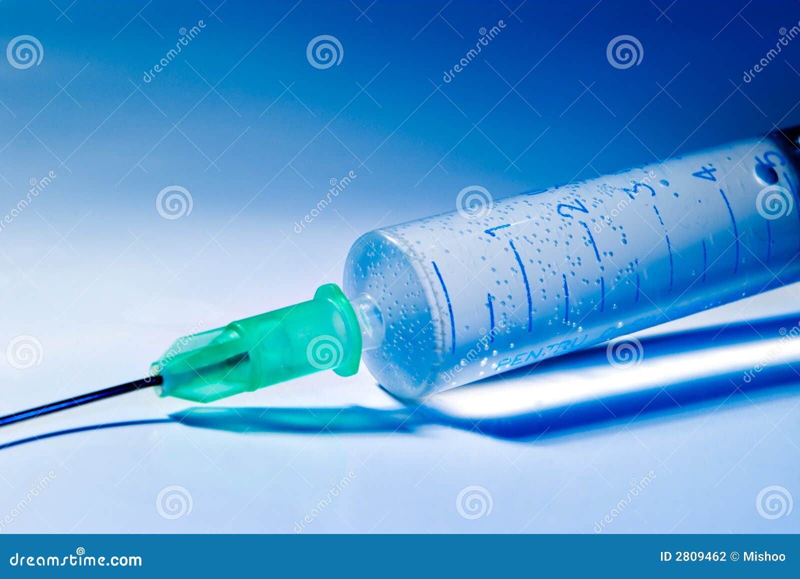Syringe in blue light stock photo. Image of drop, clinical - 2809462