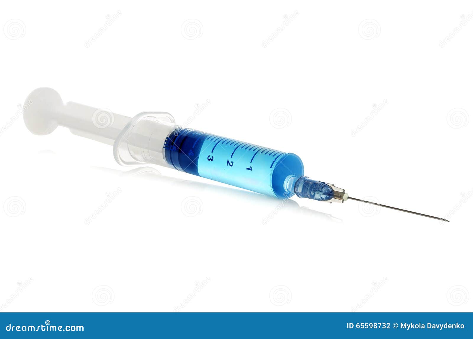 Syringe with Blue Solution Close-up. Stock Photo - Image of healthcare ...