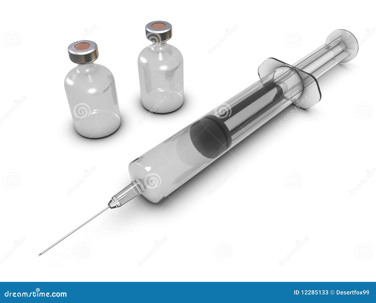 Syringe and bottles stock illustration. Illustration of medicine - 12285133