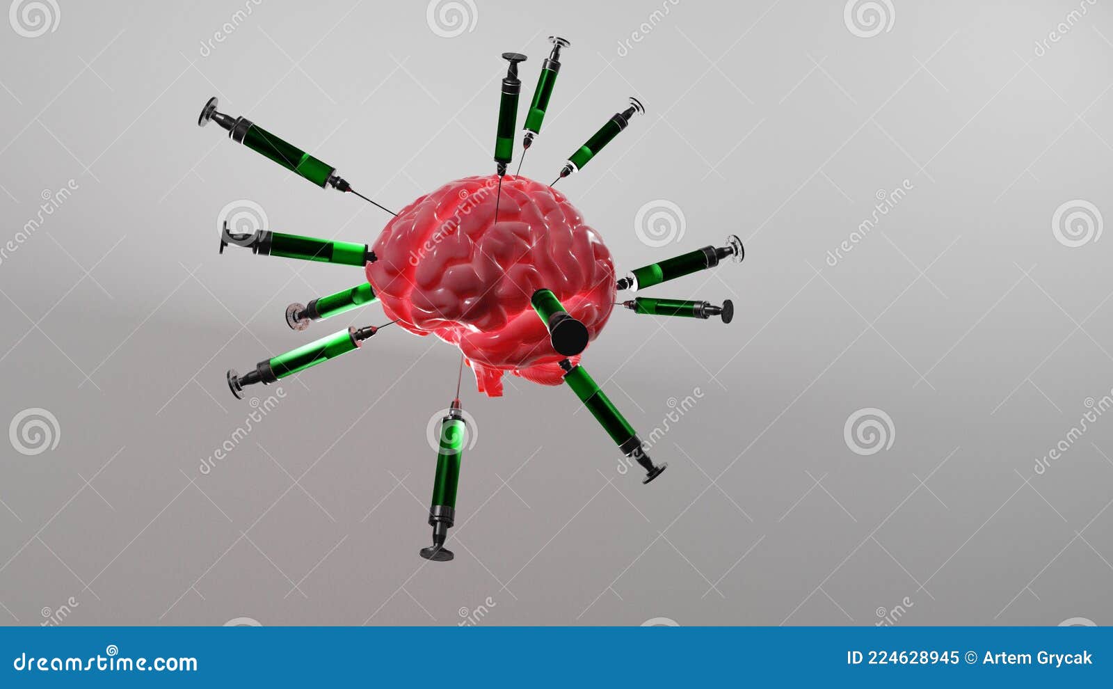 Syringe and Brain stock image. Image of vaccination - 224628945