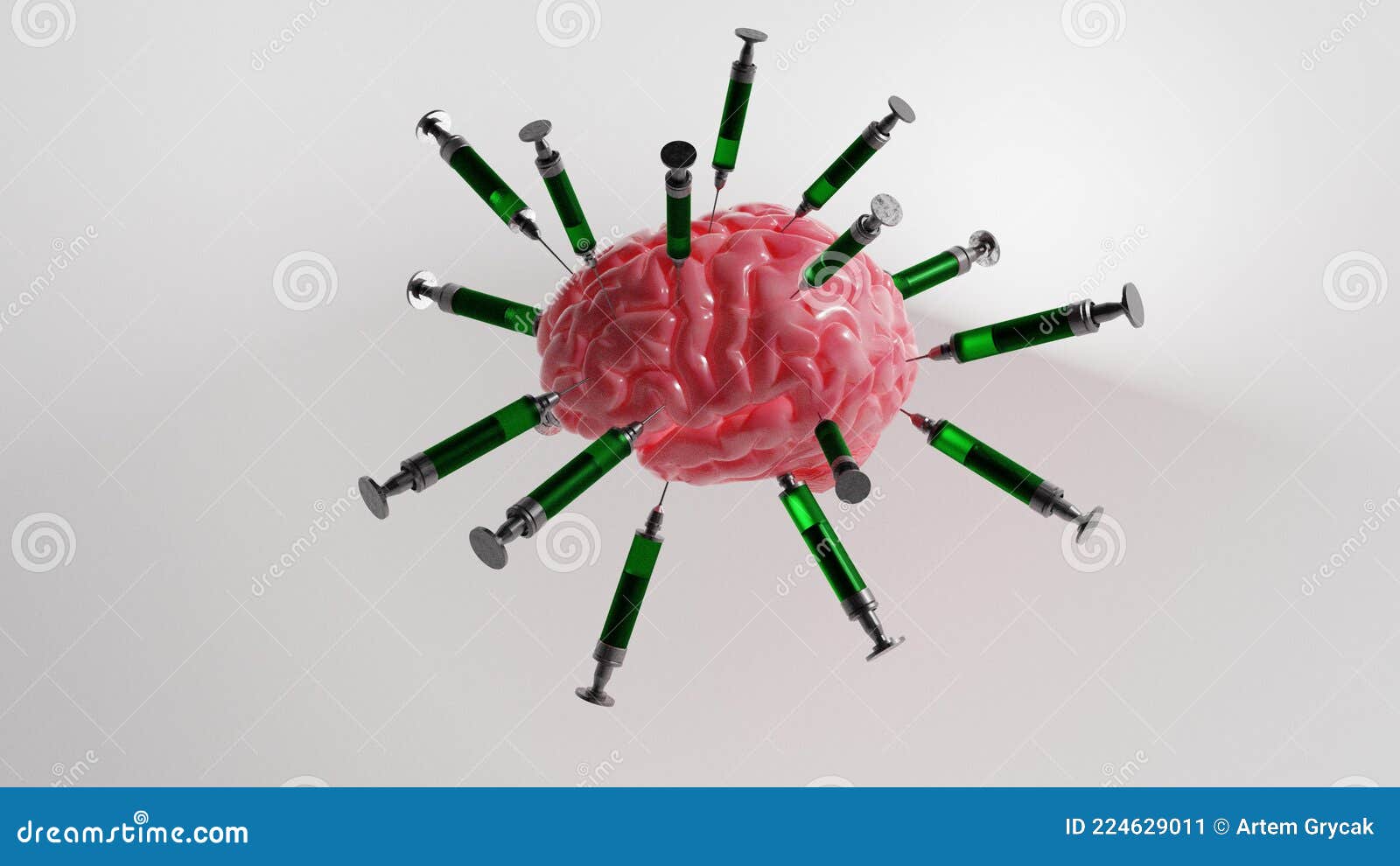 Syringe and Brain stock image. Image of brain, vaccination - 224629011
