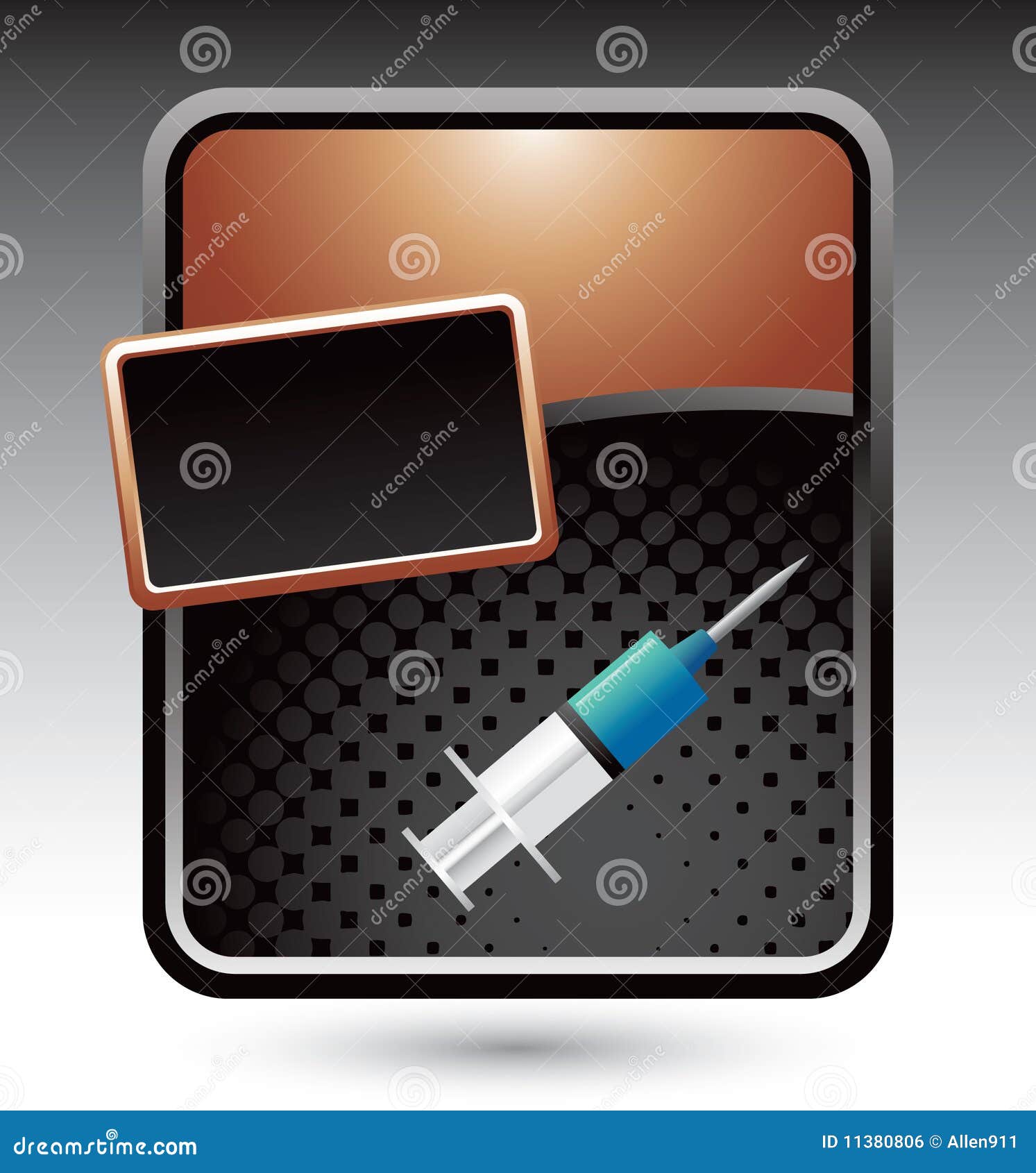 Syringe on Bronze Stylized Advertisement Stock Vector - Illustration of ...