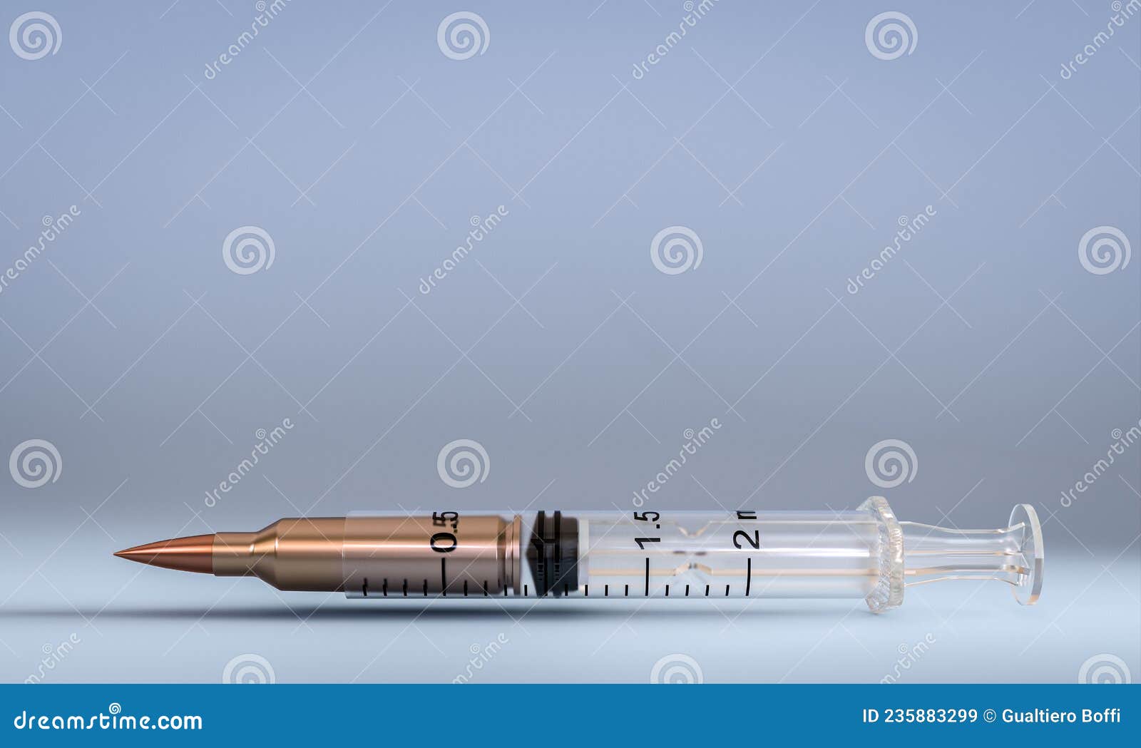 Syringe with a Bullet Inside Stock Illustration - Illustration of ...