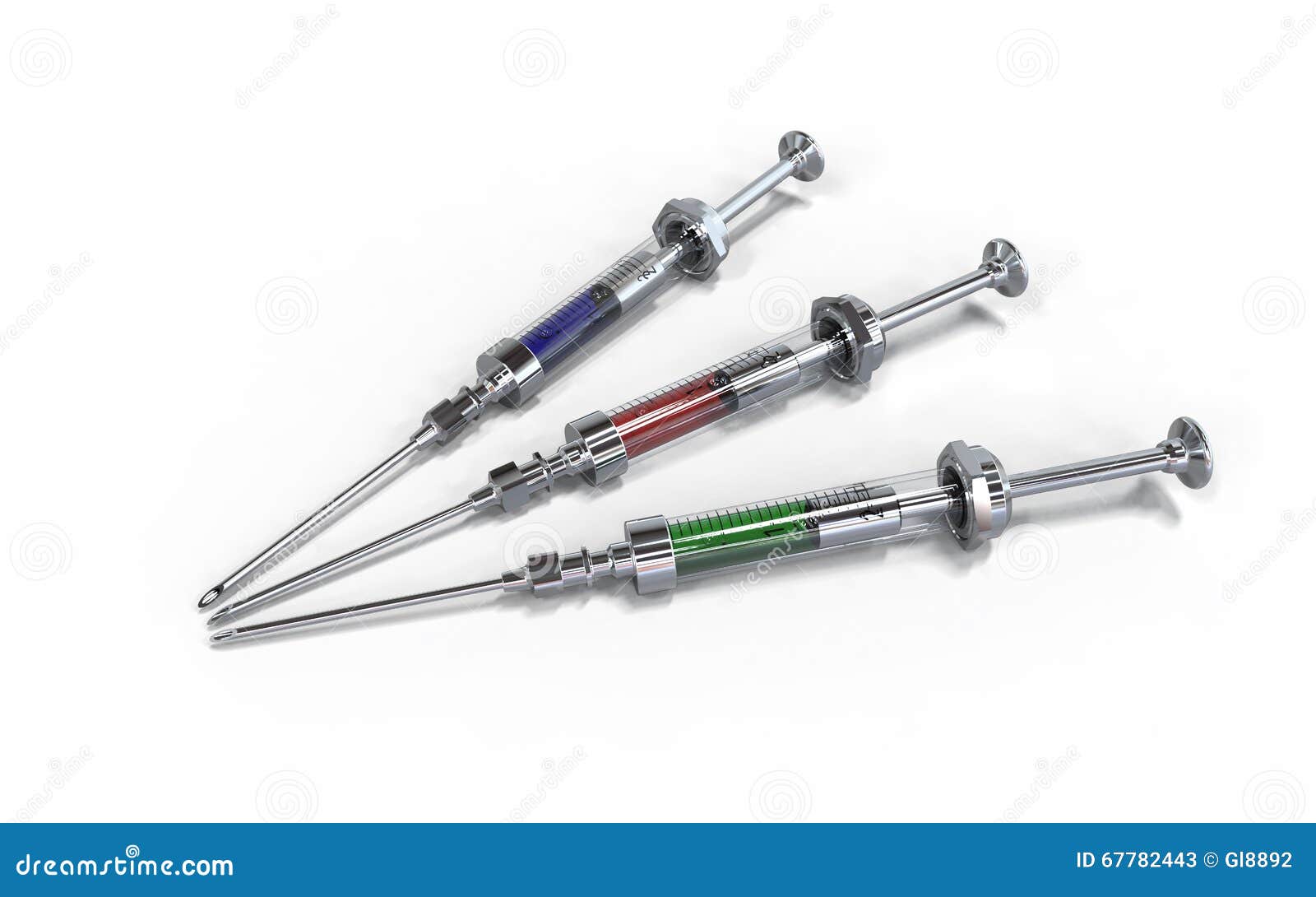 Syringe and color liquid stock illustration. Illustration of drug ...