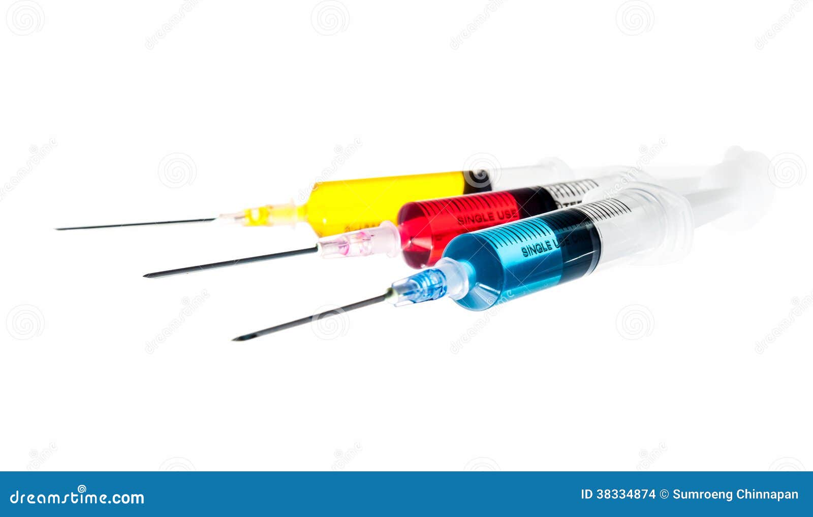 Syringe with Colored Liquids Stock Photo - Image of science, illness ...
