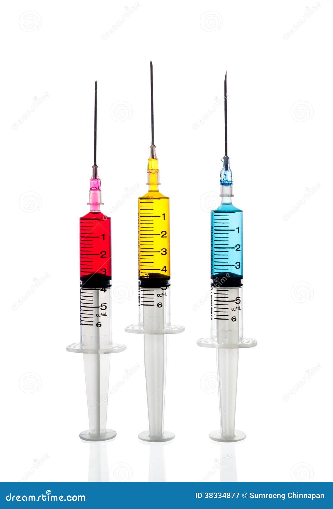 Syringe with Colored Liquids Stock Image - Image of pharmacy, isolated ...