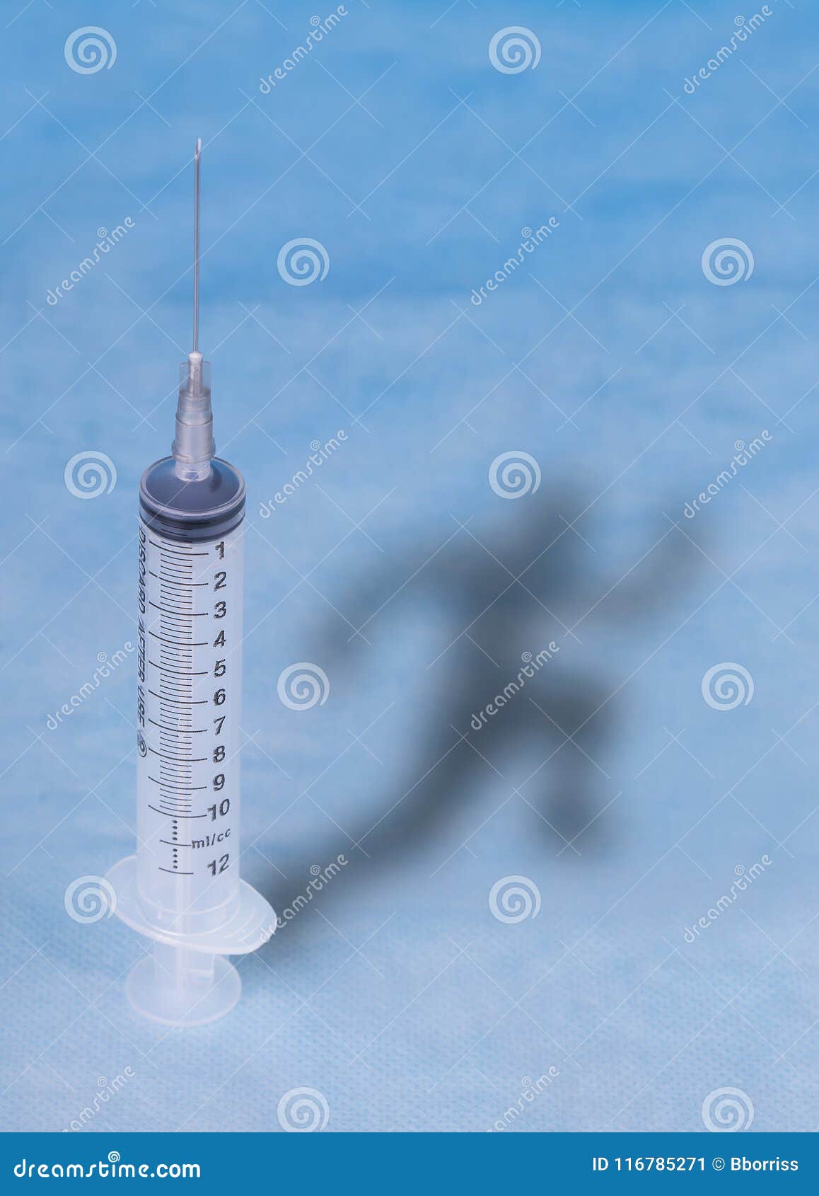 The Syringe with Doping and the Athlete`s Shadow Stock Image - Image of ...